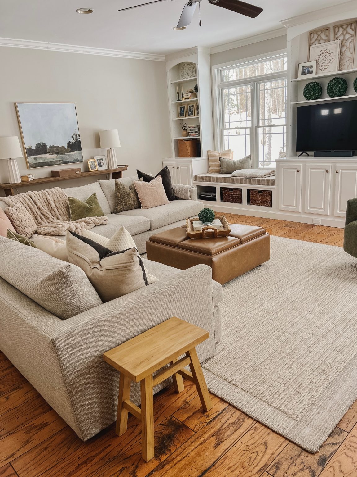 Family Room (featuring the Crate & Barrel Lounge Sectional and Pottery ...
