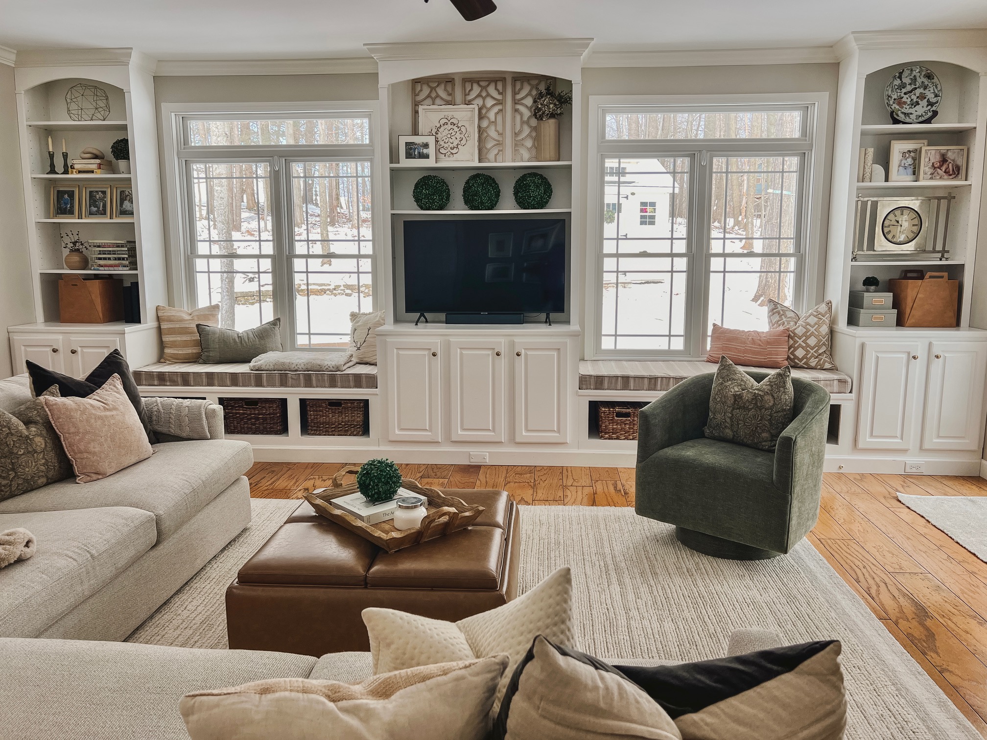 Family Room (featuring the Crate & Barrel Lounge Sectional and Pottery ...