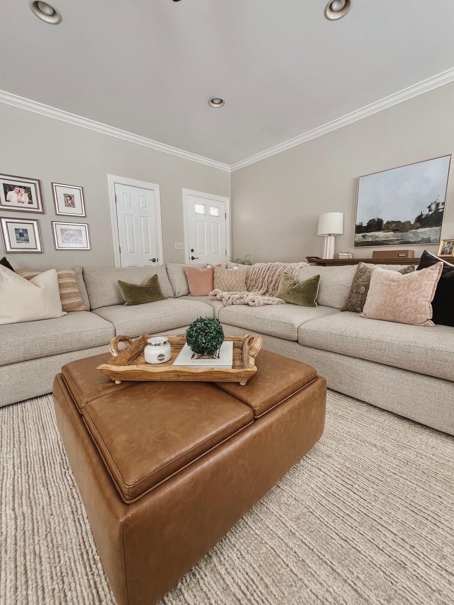 Family Room (featuring the Crate & Barrel Lounge Sectional and Pottery ...