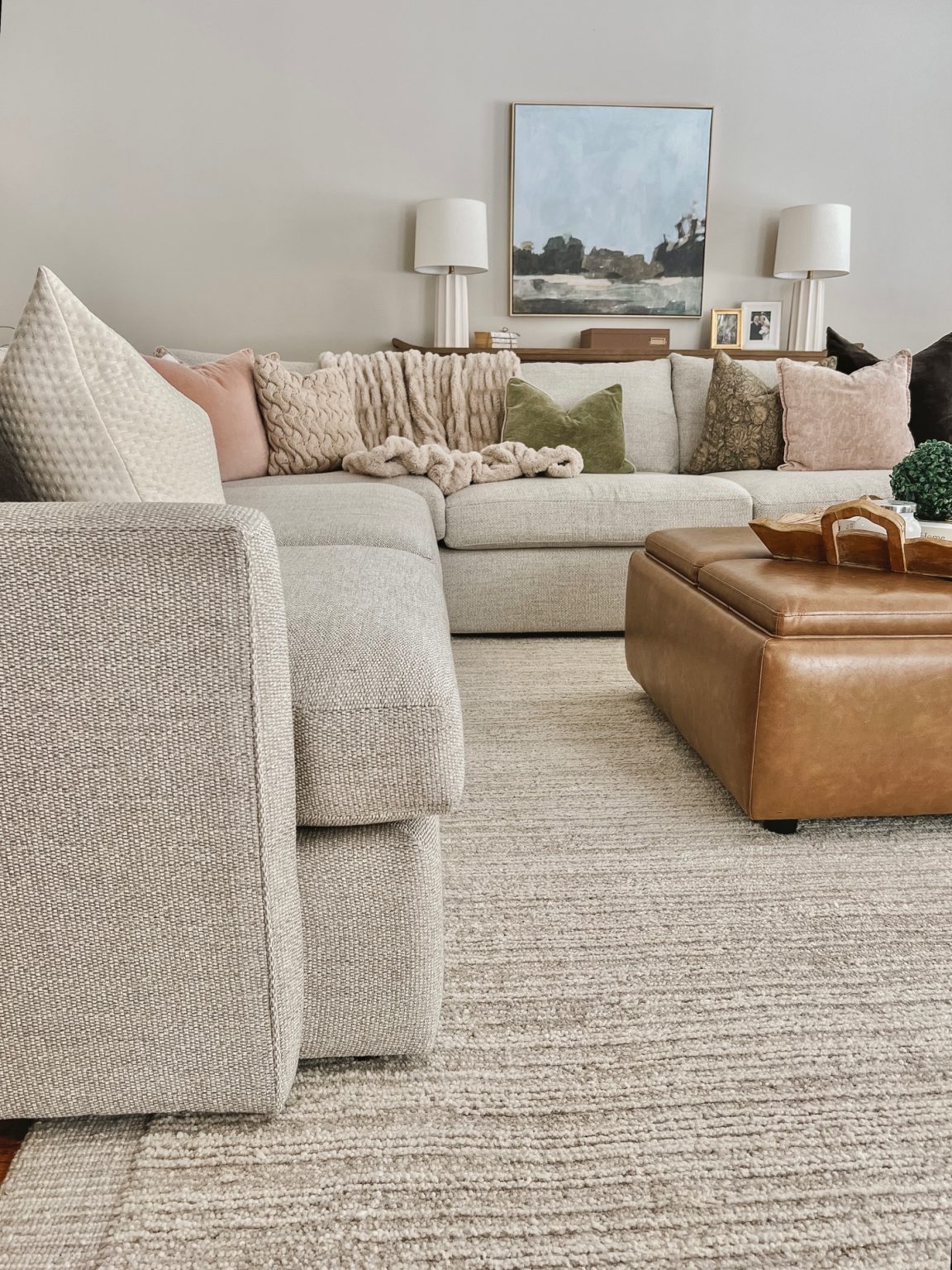 Family Room (featuring the Crate & Barrel Lounge Sectional and Pottery ...