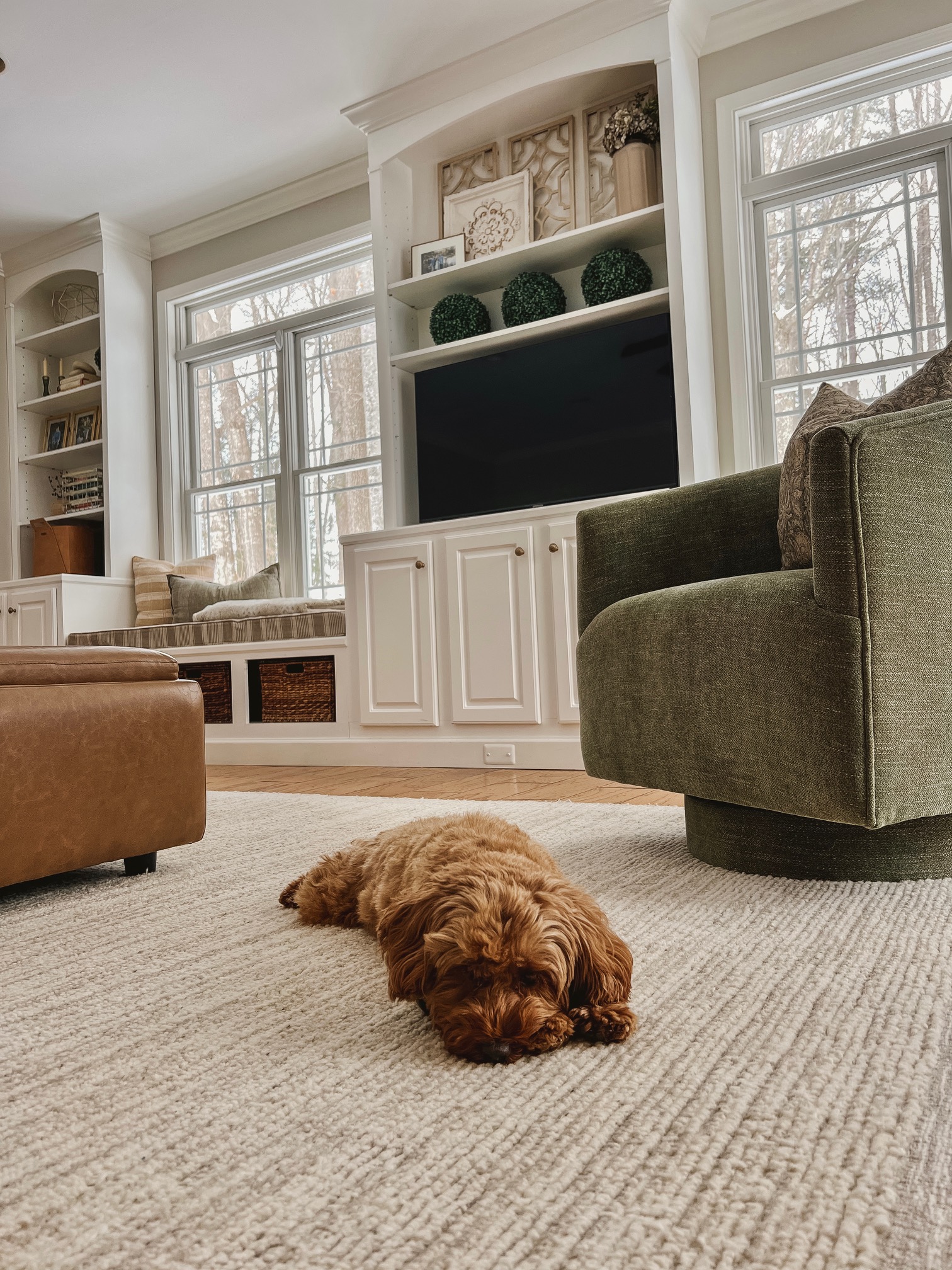 Family Room (featuring the Crate & Barrel Lounge Sectional and Pottery ...